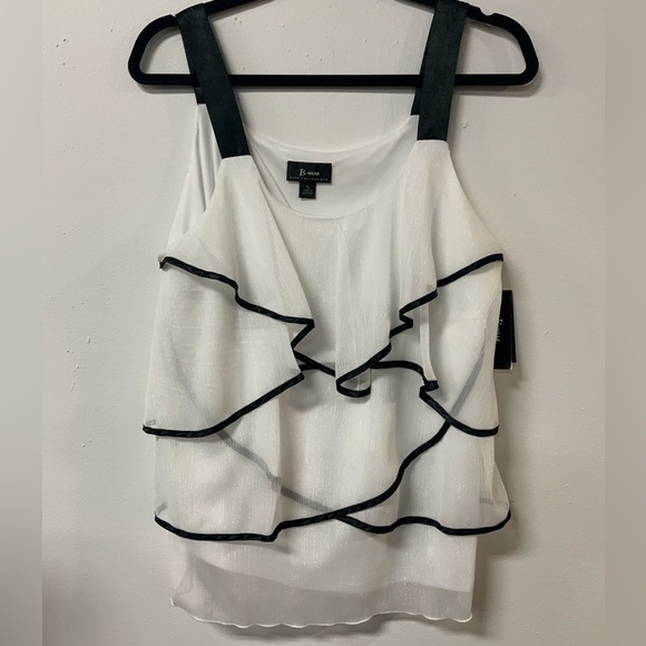 Tops | B Wear Xl White Ruffle Tank Top Nwt | Poshmark